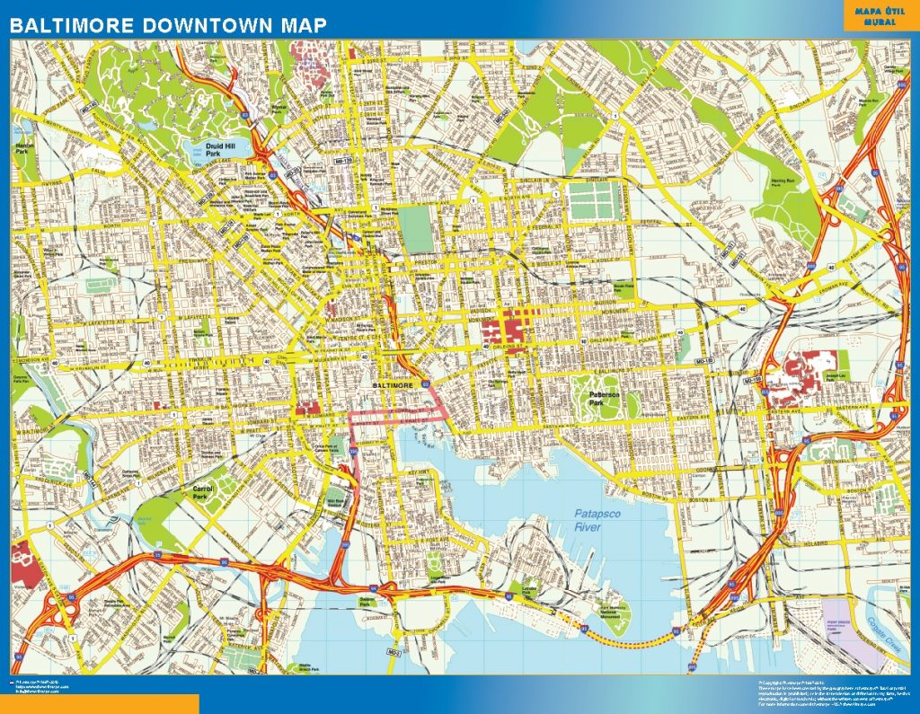 Mapas de Estados Unidos de America, Mapa Baltimore downtown ...